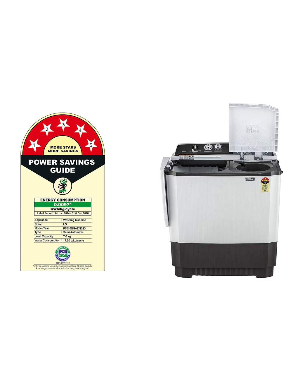 Buy 7Kg Semi Automatic Washing Machine - P7010NGAZ | LG India