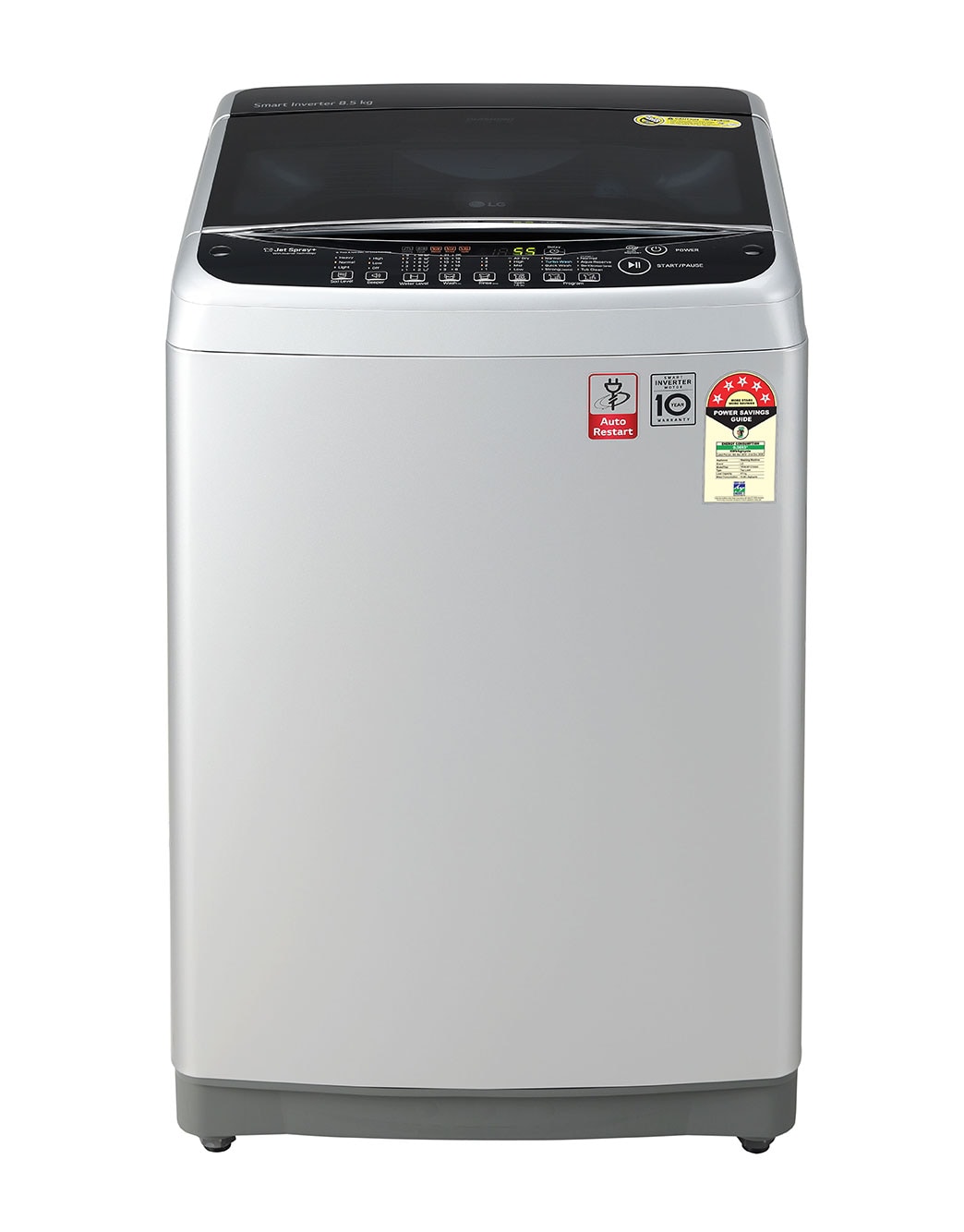 LG 8Kg Top Load Washing Machine, Auto Tub Clean, Middle Free Silver - T80AJSF1Z | LG IN