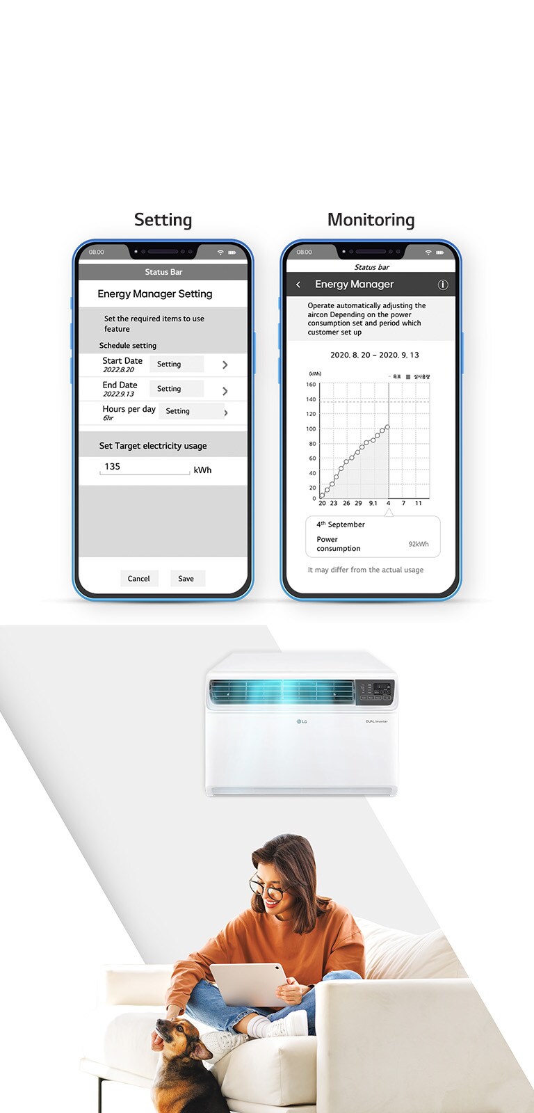 LG 5 Star (1.5), Window AC, 4in1, Energy Manager & Wi-Fi, 2024 Model ...