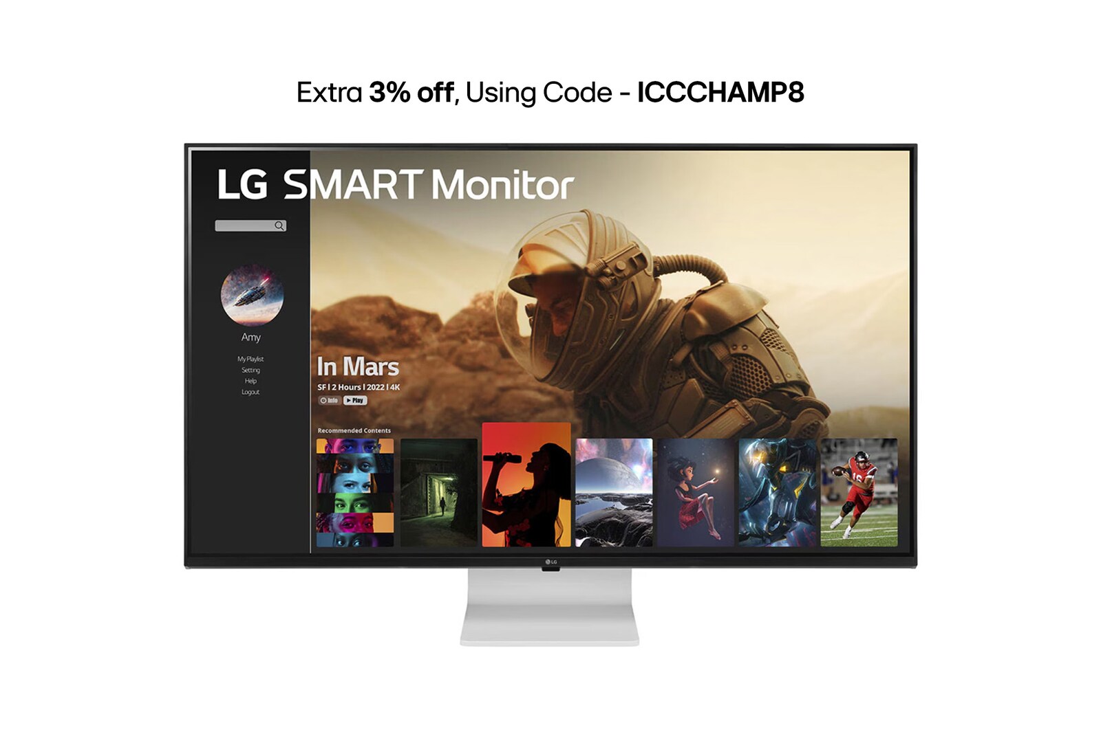 43 (109.22 cms) 4K UHD IPS Smart Monitor- 43SQ700S-W | LG IN