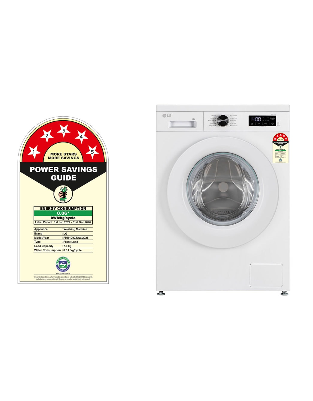 Buy 7 kg Front Load Washing Machine - FHB1207Z2W | LG India