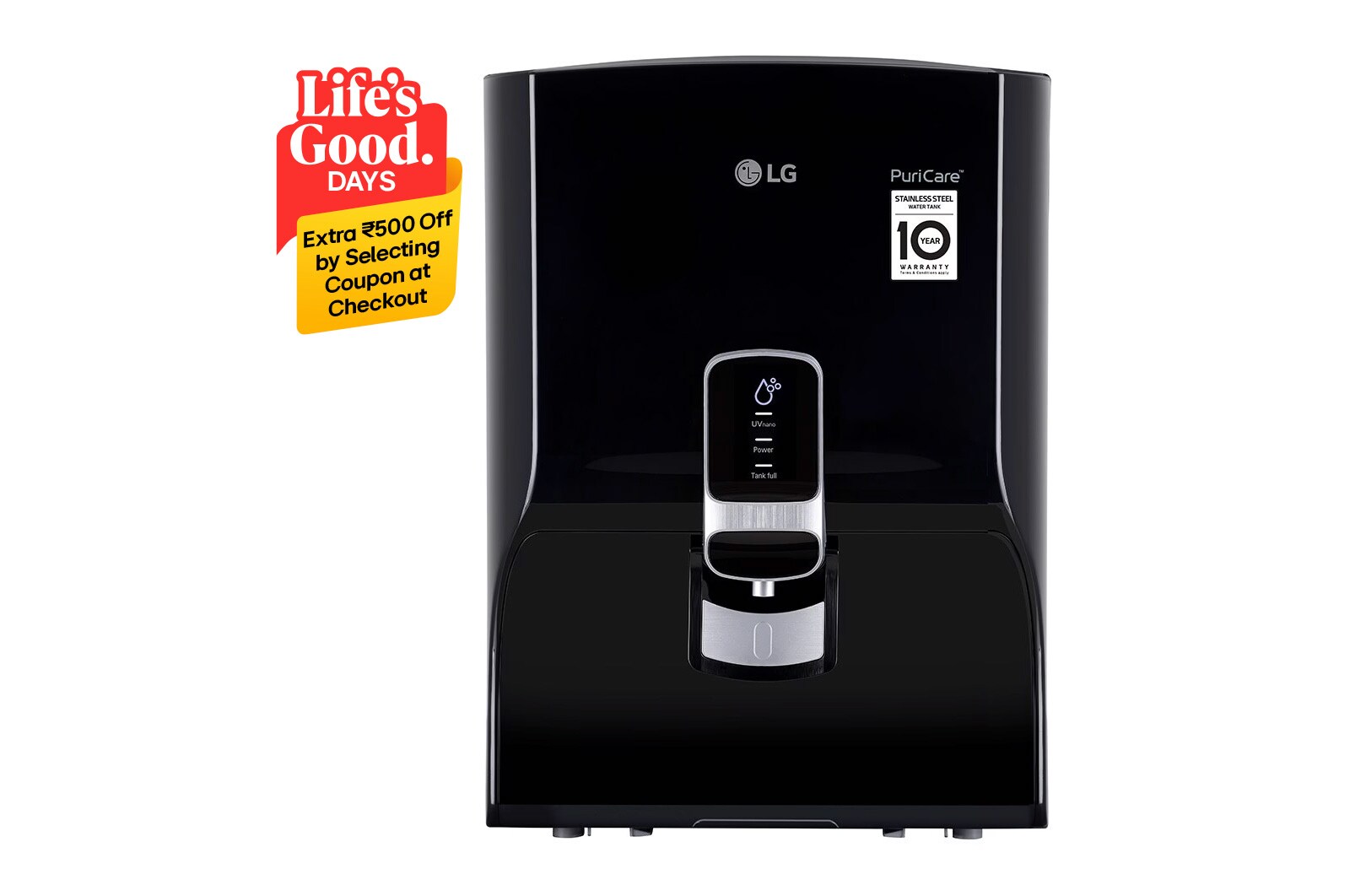 8L RO+UV Stainless Steel Water Purifier - WW152NP | LG IN