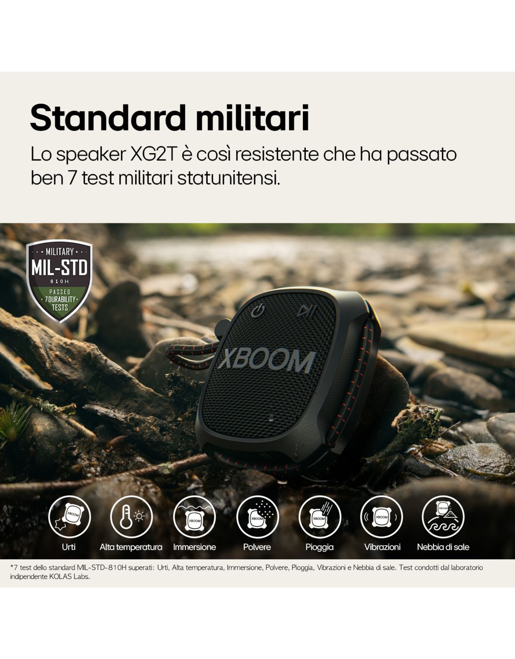 LG XBOOM Go XG2TBK speaker portatile 5W resistente all'acqua | LG IT