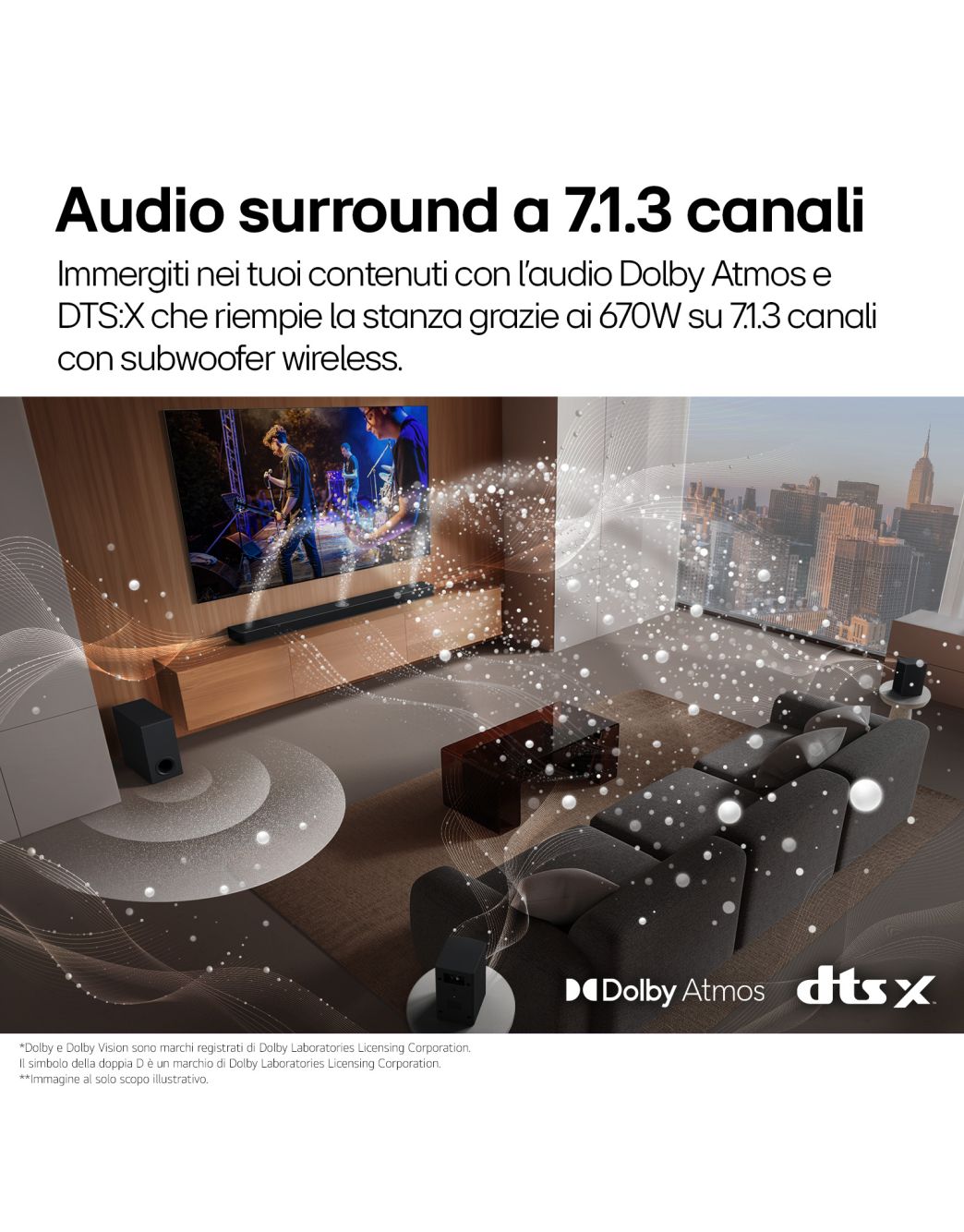 Soundbar Home Cinema LG S90TR con Dolby Atmos e altoparlanti posteriori ...