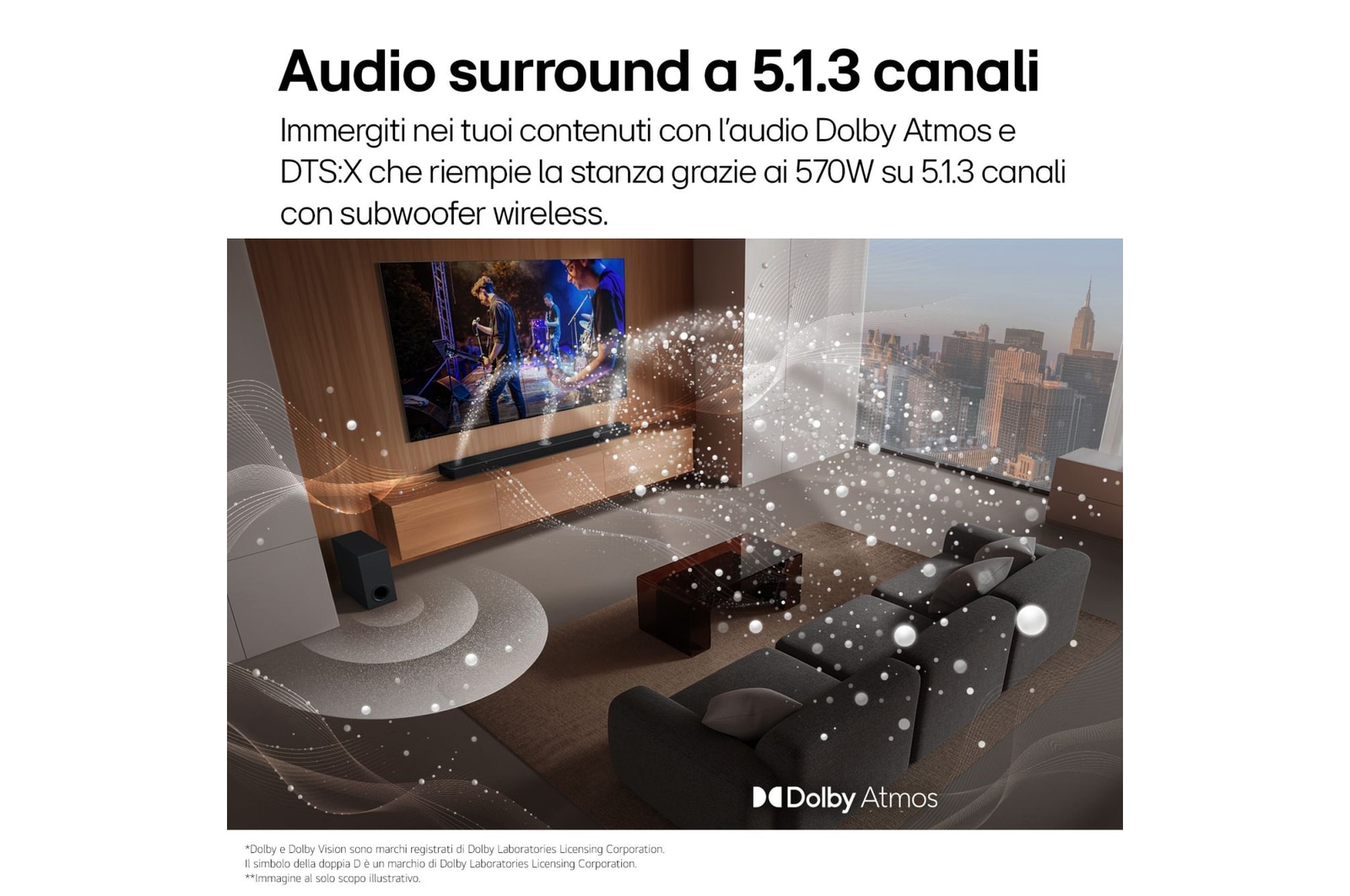 LG Soundbar S90TY 570W con 5.1.3 canali e Dolby Atmos | LG Italia