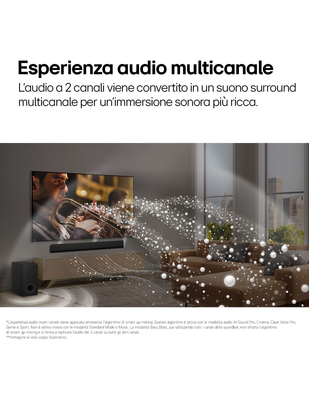 LG Soundbar SG10TY 420W con 3.1 canali, Wi-Fi e Dolby Atmos | LG Italia