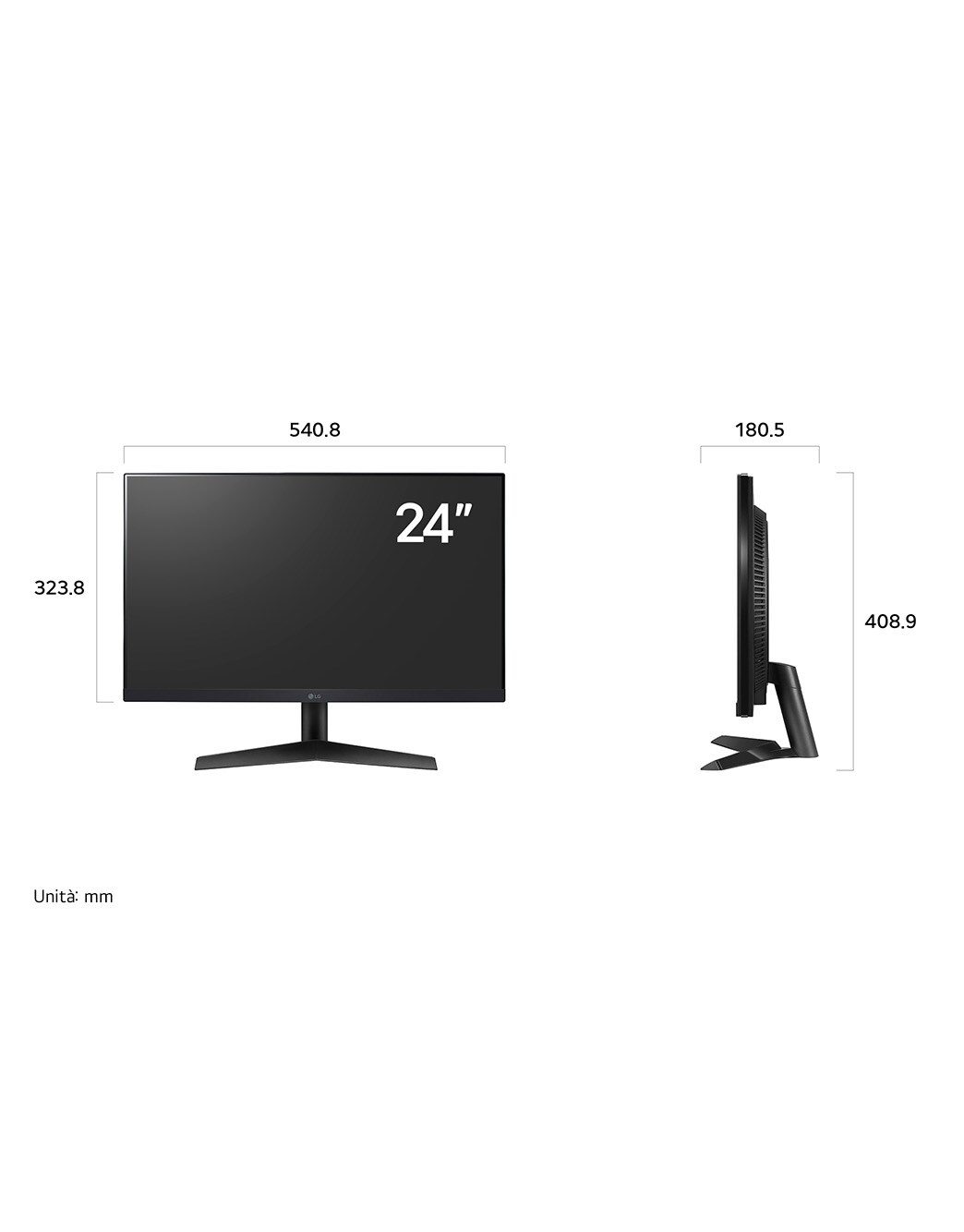 Monitor gaming UltraGear 24" | Serie GS60F | Full HD, IPS, 180Hz, 1ms ...