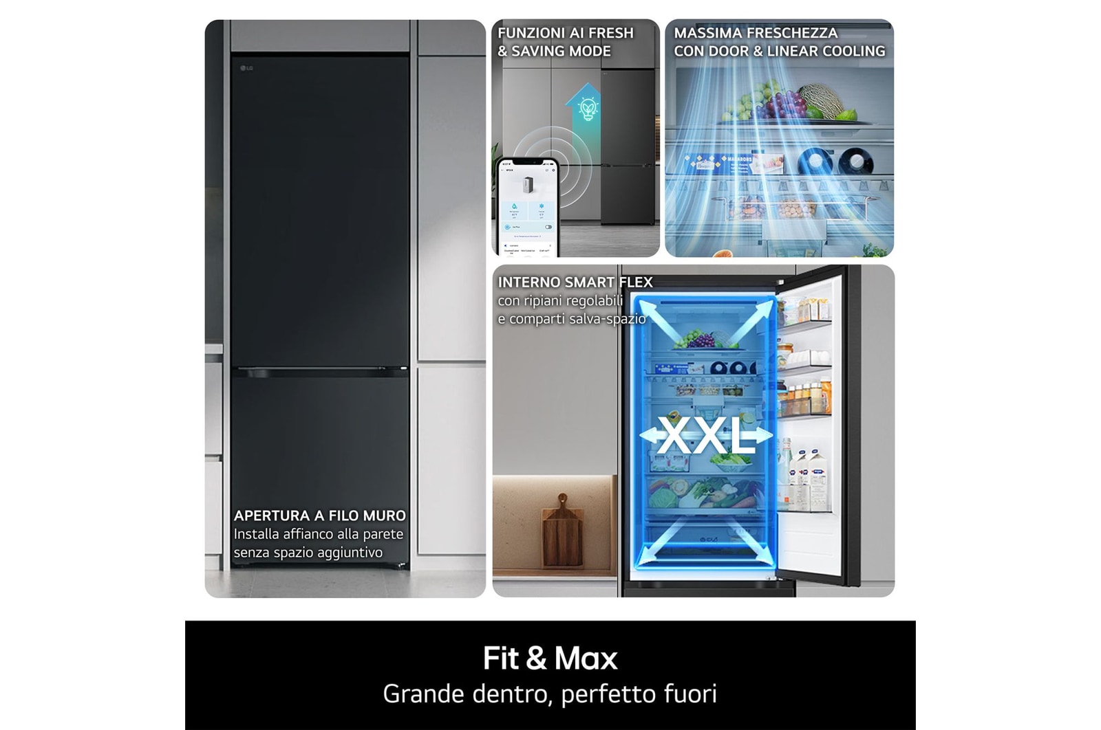 Frigorifero combinato Fit & Max 60 cm | Classe C, 375 L | AI Inverter ...