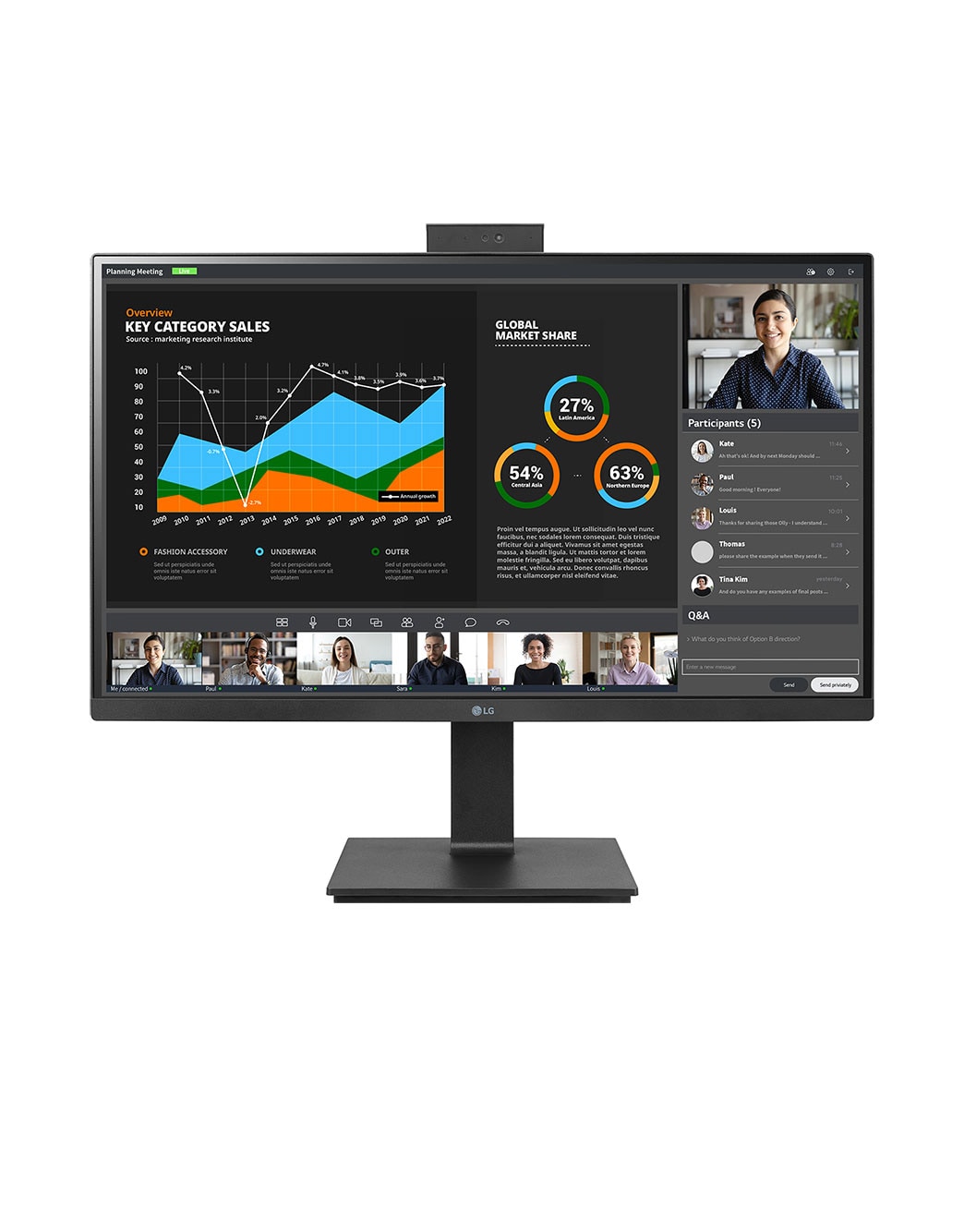 LG Business | Monitor Docking 27" | Quad HD, IPS, USB-C, RJ45, Webcam e ...