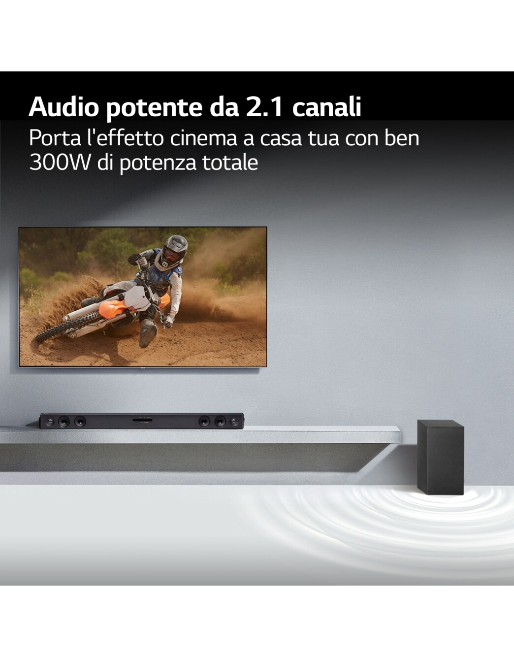 LG Soundbar SQC2 I 300W I 2.1 canali I Dolby Digital, Subwoofer ...