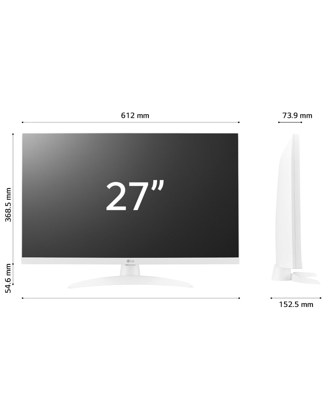 LG Full HD | TV 27" Serie TQ615S | Full HD, IPS, smart TV webOS 22, Bianco - 27TQ615S-WZ | LG IT