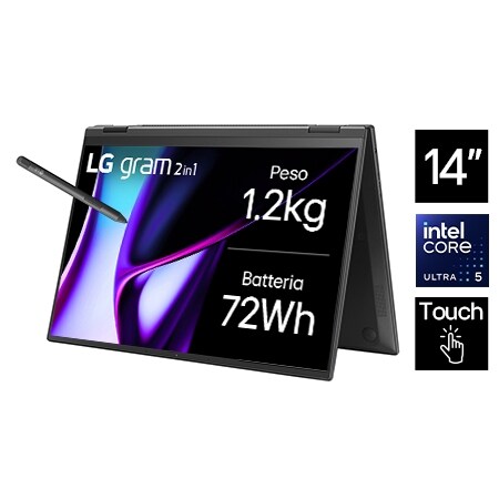Notebook gram 2in1 14" | Windows 11 Home | Ultra5, 16GB RAM, 512GB SSD, Touch e Convertibile ...