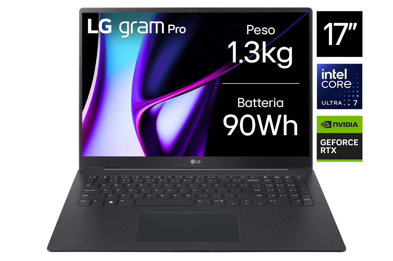 Notebook gram Pro 17" | Windows 11 Home | Ultra7, 32GB RAM, 1TB SSD, RTX 3050, Nero - 17Z90SP-E ...
