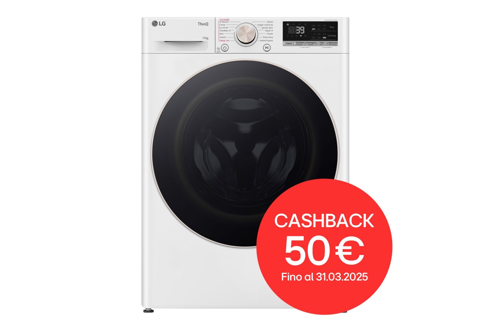 Lavatrice a Vapore 11kg AI DD™ Classe A F4R7011TSWG | LG IT
