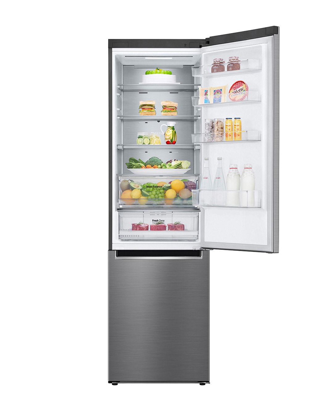 384 л, Холодильник LG DoorCooling+ с нижней морозильной камерой, ThinQ ...