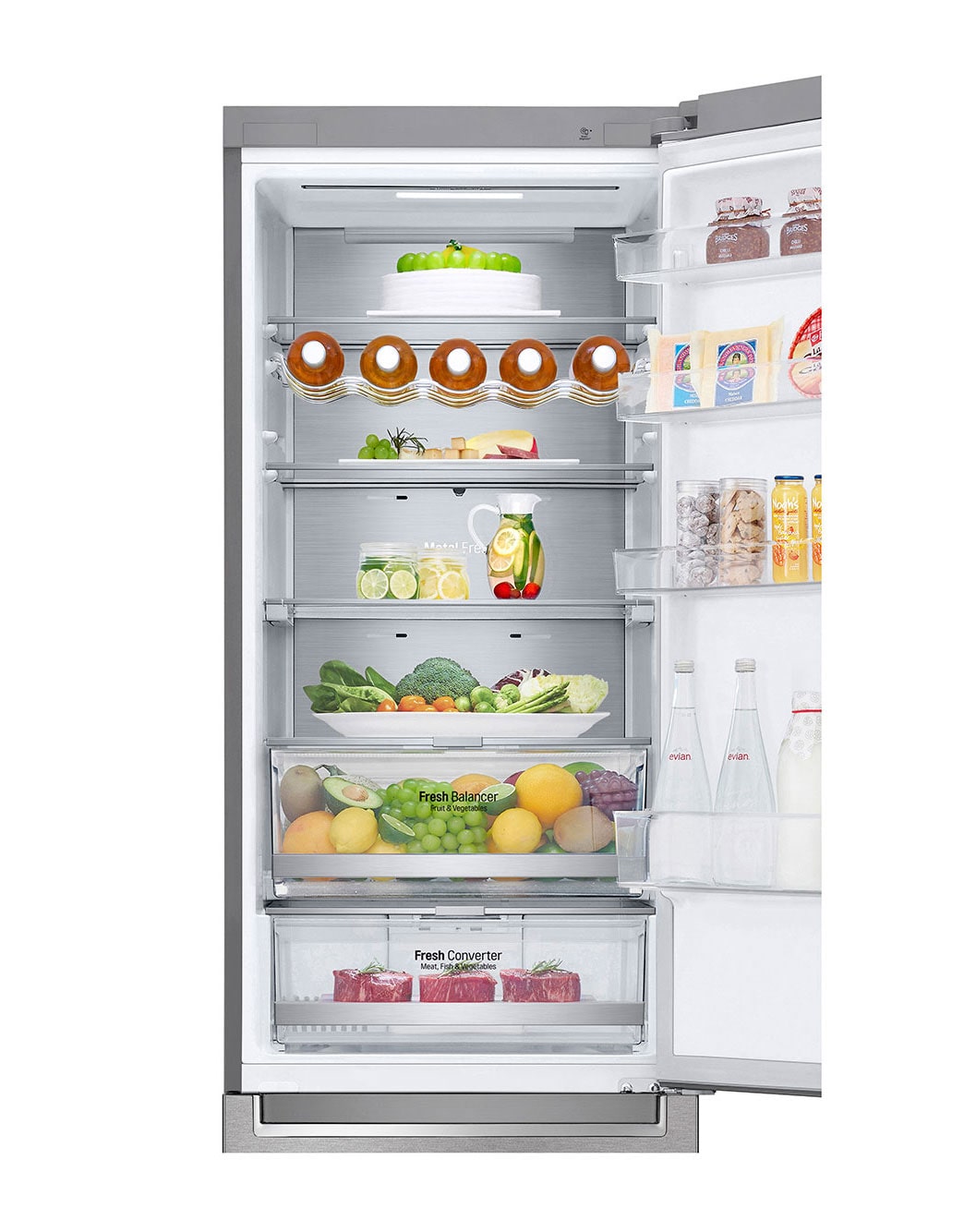 384 л, Холодильник LG DoorCooling+ с нижней морозильной камерой, Fresh ...