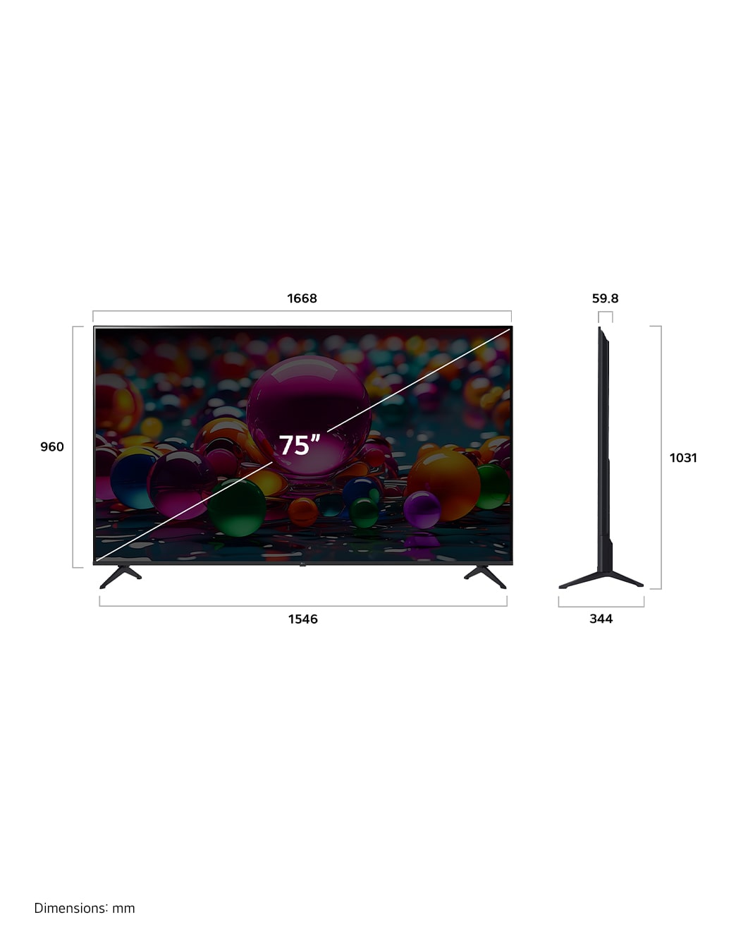 Pantalla 75 pulgadas LG UHD AI UA75 4K Smart TV 2025 - 75UA7500PSA | LG MX