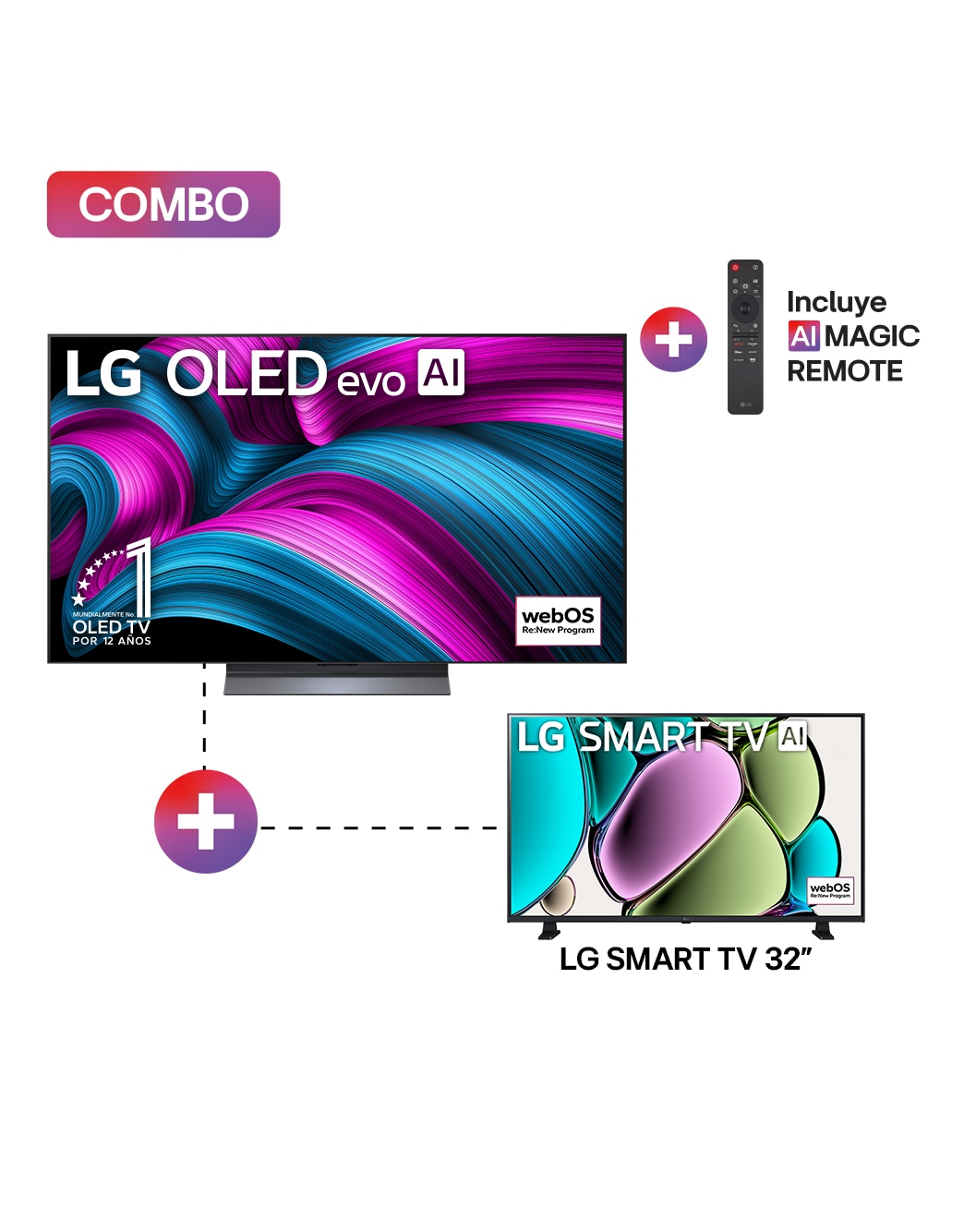 Pantalla 55 pulgadas LG AI OLED evo C5E 4K Smart TV 2025 + Pantalla LG ...