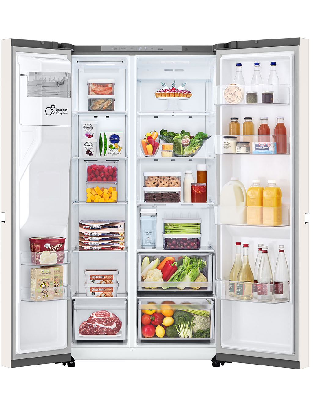 635l Side by Side Fridge in Beidge White | LG Malaysia