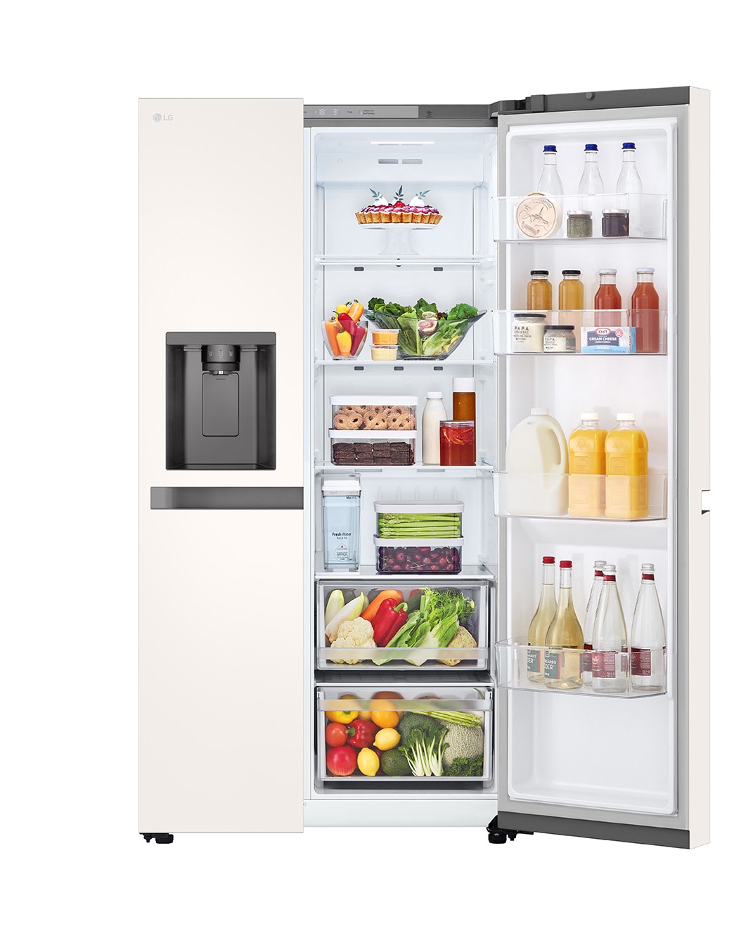 635l Side by Side Fridge in Beidge White | LG Malaysia