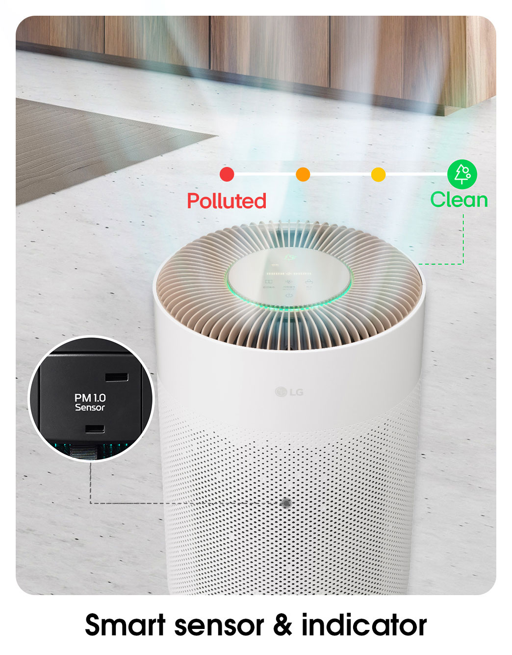 LG PuriCare™ 360º HIT Air Purifier (Brown) with compact and complete ...