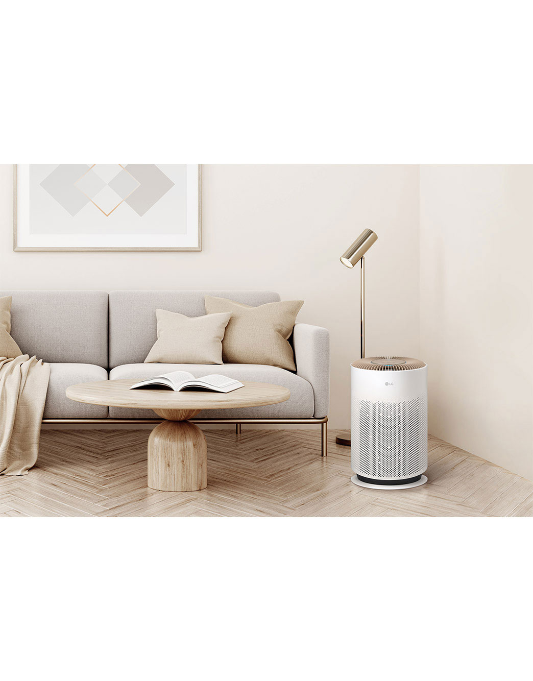 LG PuriCare™ 360º HIT Air Purifier (Brown) with compact and complete ...