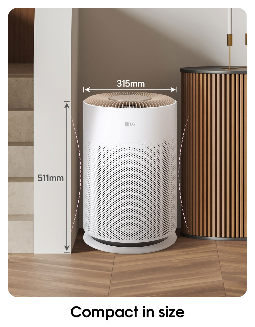 LG PuriCare™ 360º HIT Air Purifier (Brown) with compact and complete ...