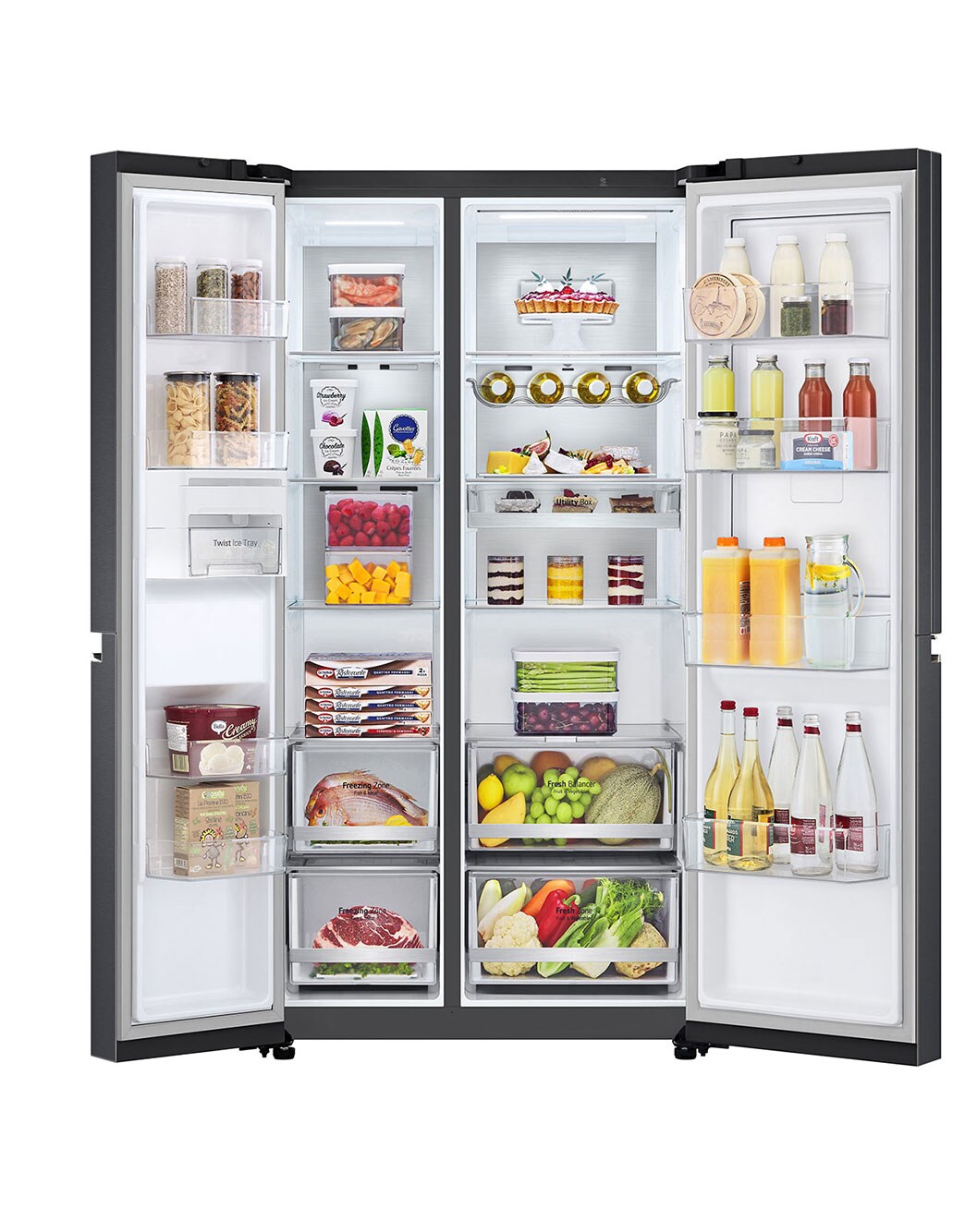 694L Side-by-Side Fridge with Door-in-Door™ in Matte Black Finish - GC ...