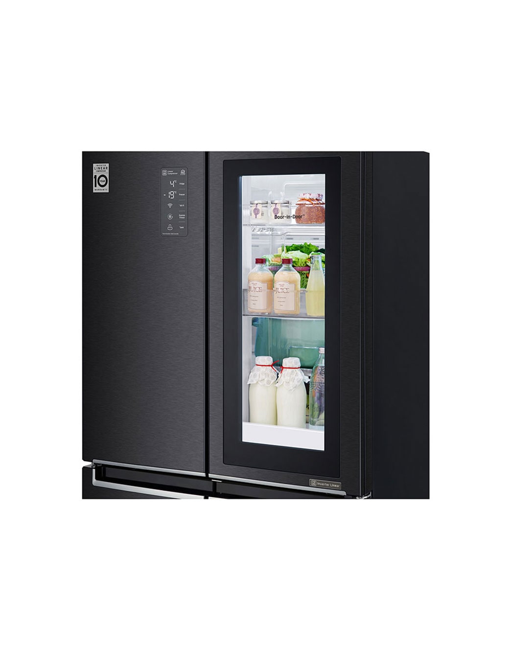 595L Slim French Door Fridge with InstaView Door-in-Door™ in Matte Black Finish - GC-Q22FTQKL ...