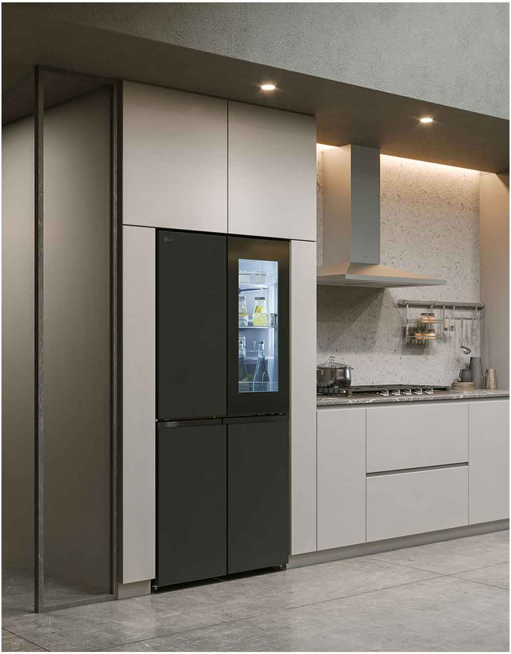 431L French Door Fridge with InstaView in Black Steel Finish - GC ...