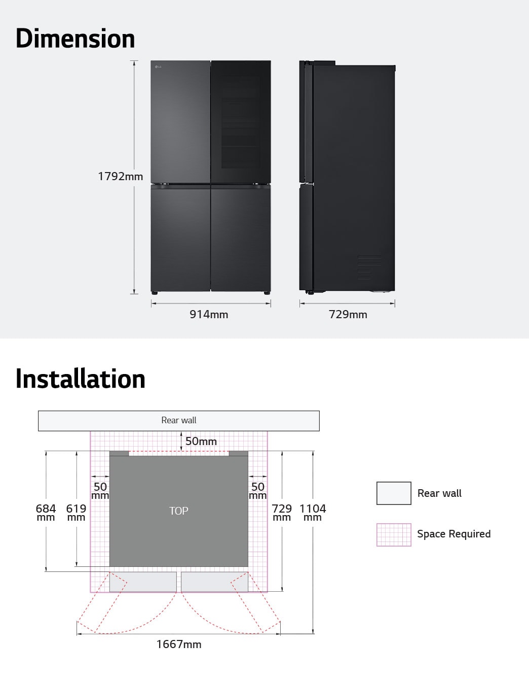 601L French Door Fridge with InstaView in Matte Black Finish - GC ...