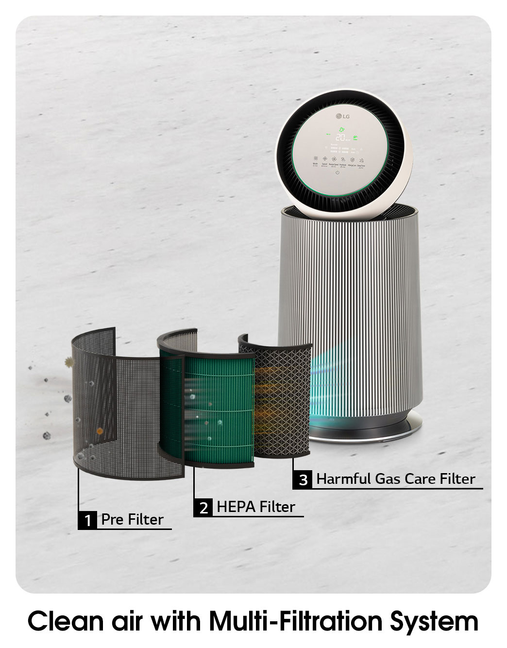 LG PuriCare™ 360º Alpha Pet Single (Beige) Air Purifier with Allergy ...