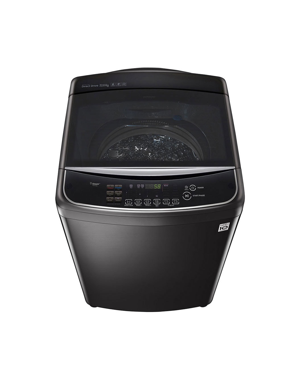 22kg Top Load Washing Machine with Inverter Direct Drive and Steam ...