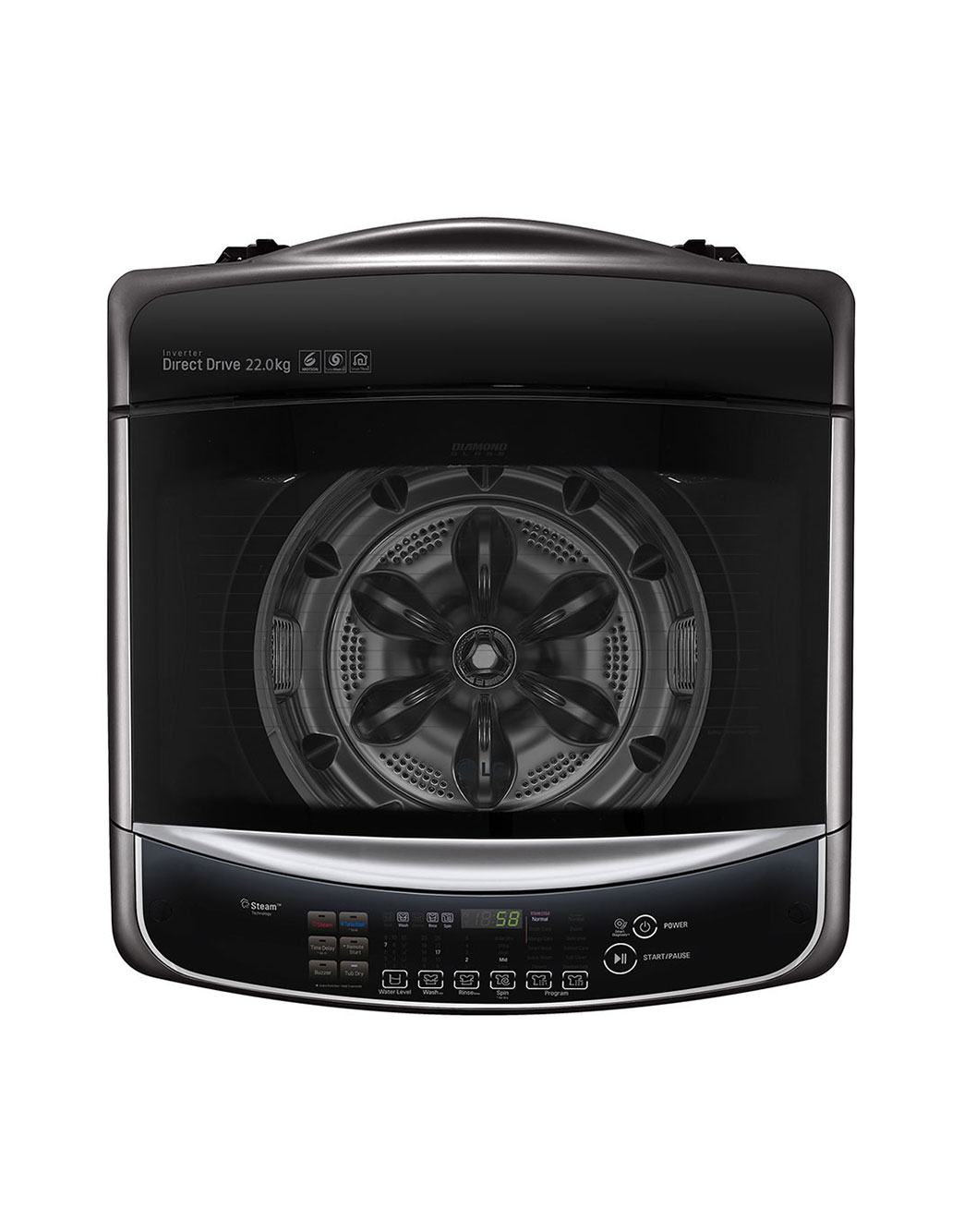 22kg Top Load Washing Machine with Inverter Direct Drive and Steam ...