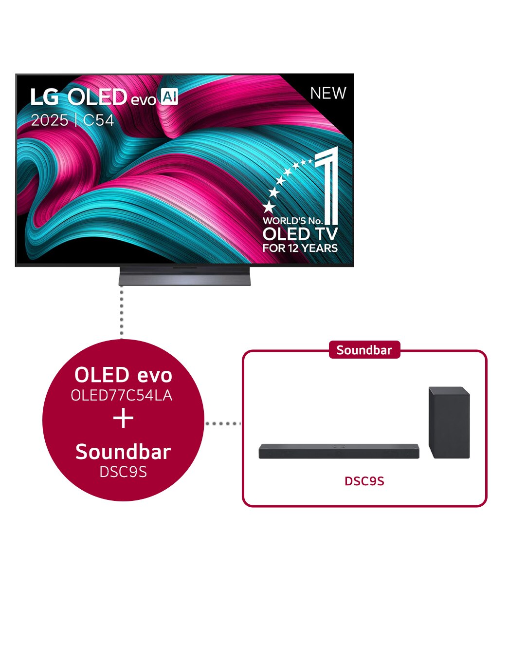 77 inch LG OLED evo AI C5 4K Smart TV & DSC9S 3.1.3 kanaal | LG NL