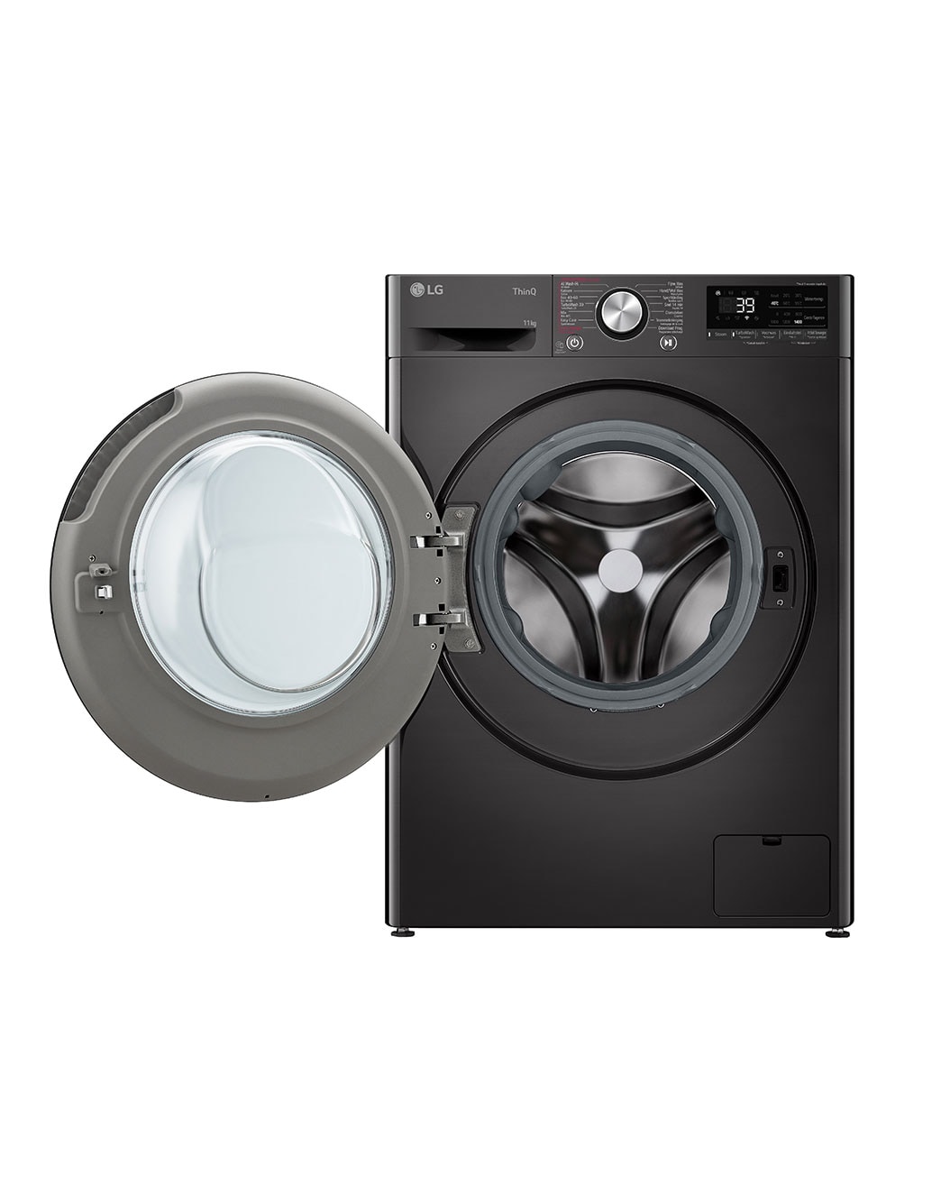 11kg Wasmachine F4WR7011SYB + 9kg Droger RH90V9ZVEN Zwart | LG NL