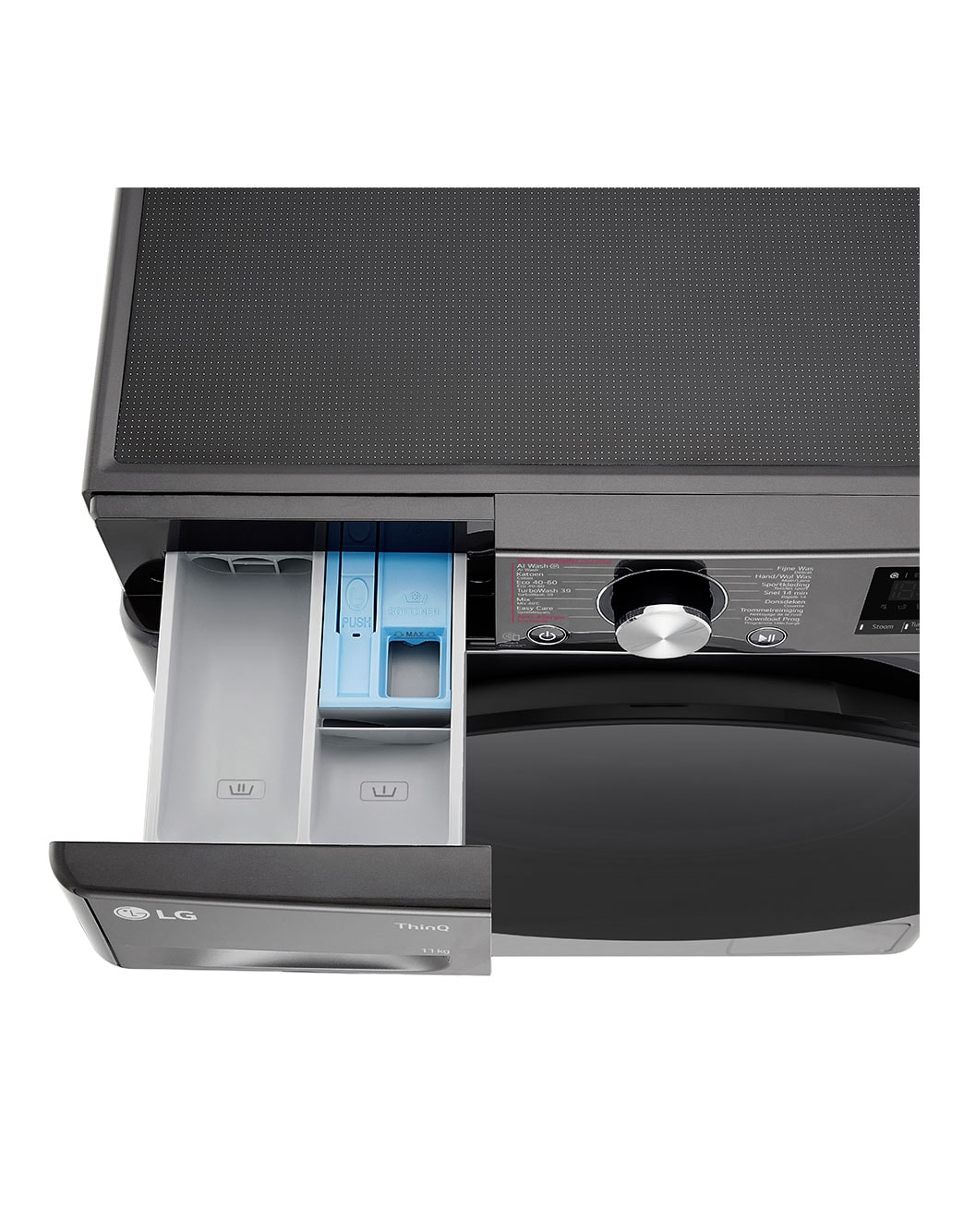 11kg Wasmachine F4WR7011SYB + 9kg Droger RH90V9ZVEN Zwart | LG NL