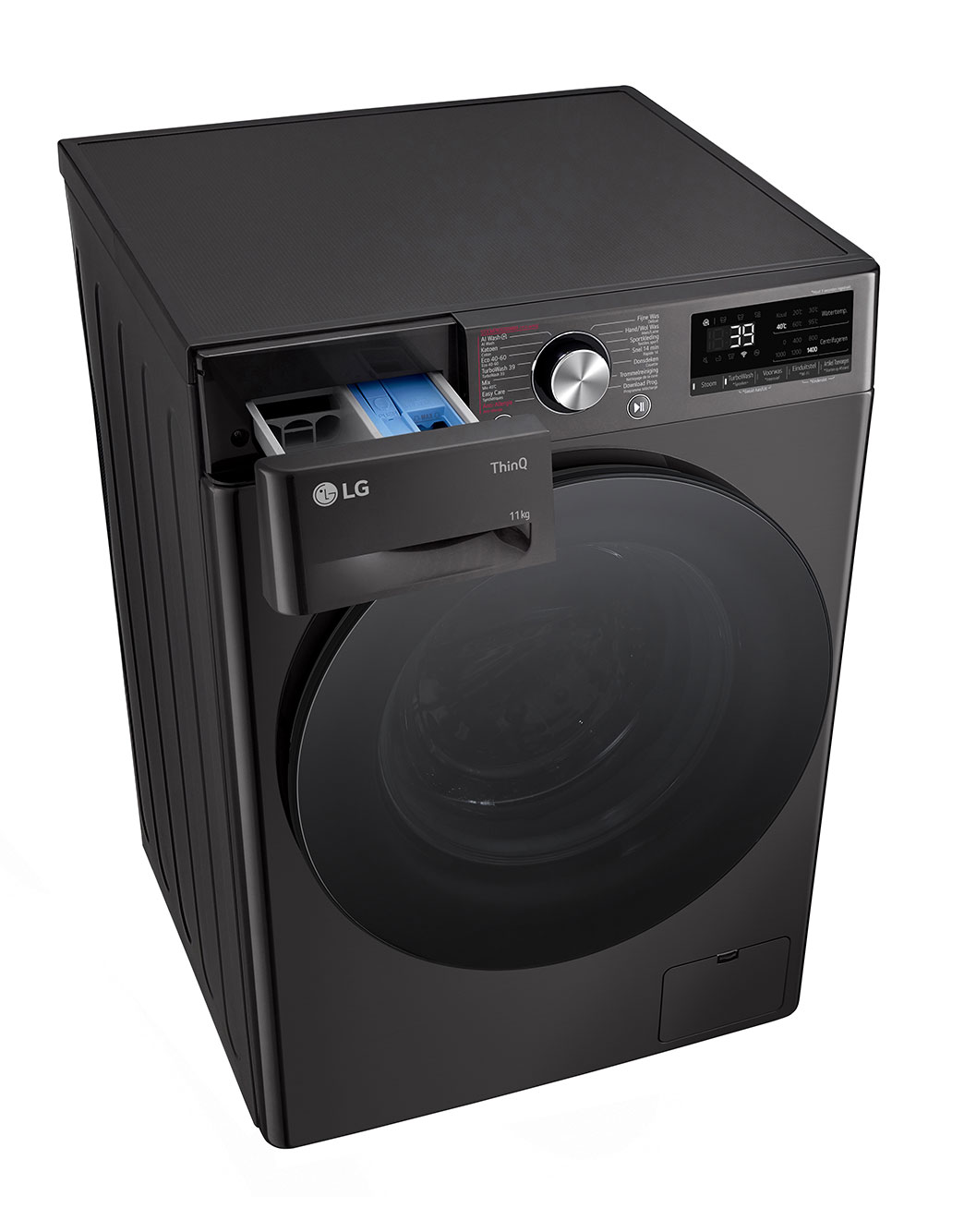 11kg Wasmachine F4WR7011SYB + 9kg Droger RH90V9ZVEN Zwart | LG Nederland