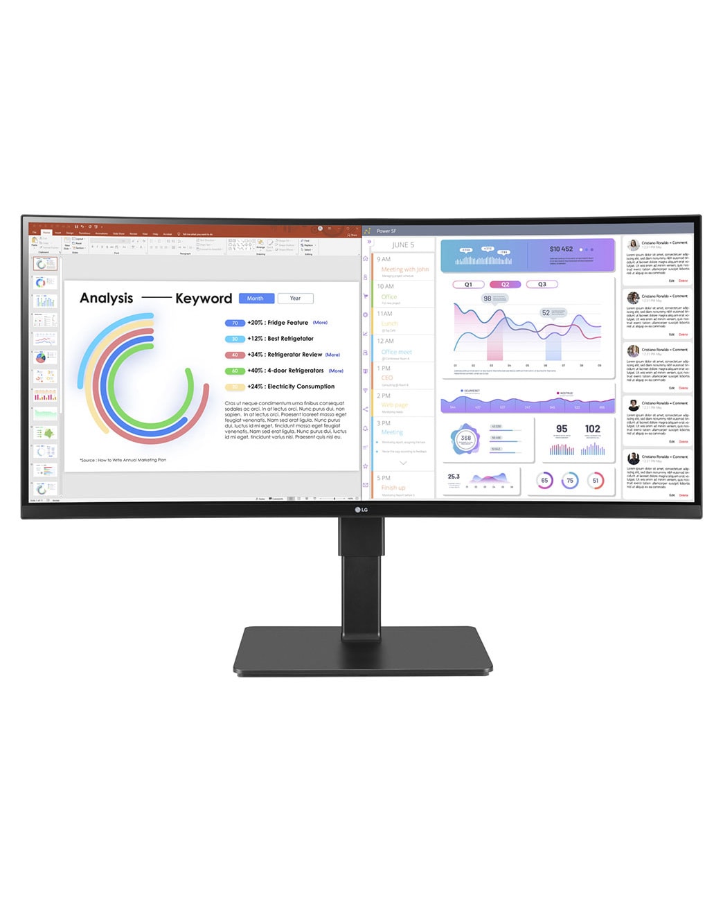 34" LG UltraWide™ WQHD IPS monitor met ingebouwde webcam en microfoon ...