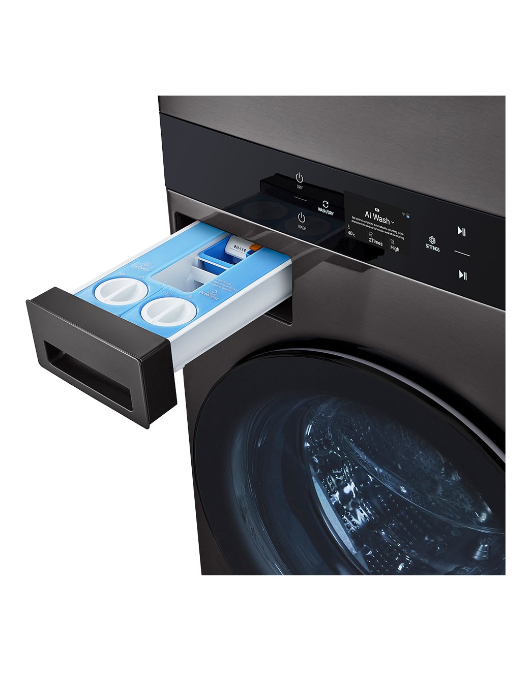 19/10kg WashTower™ Stacked Washer Dryer Black | LG NZ