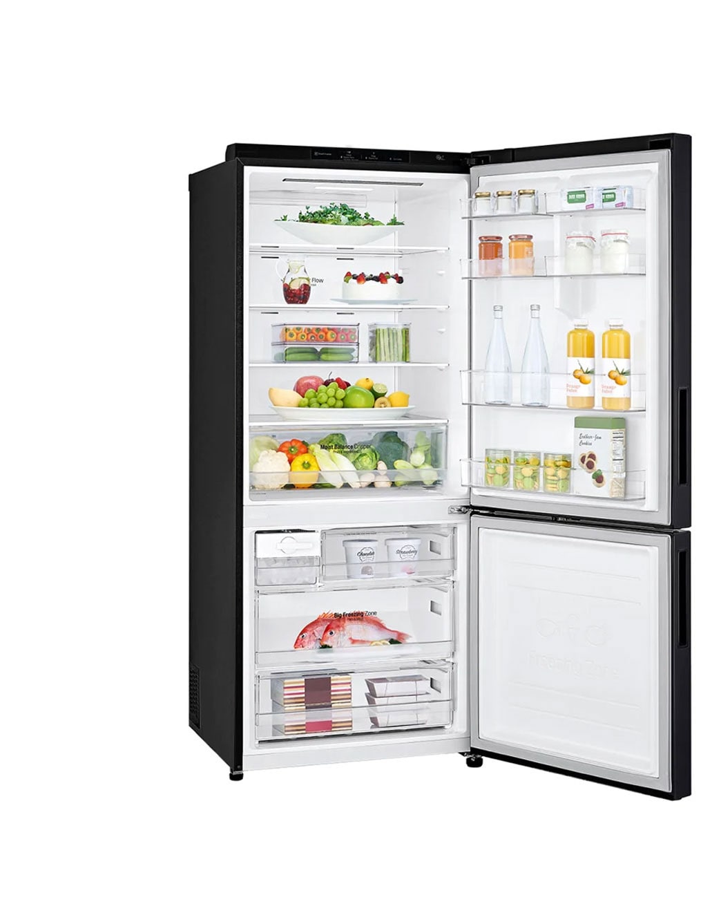 420L Bottom Mount Fridge in Black Finish - GB-455BLE | LG NZ