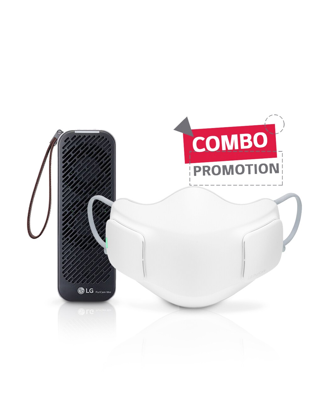 Purificador de aire facial + Purificador portátil - AP300AWFA | LG PA