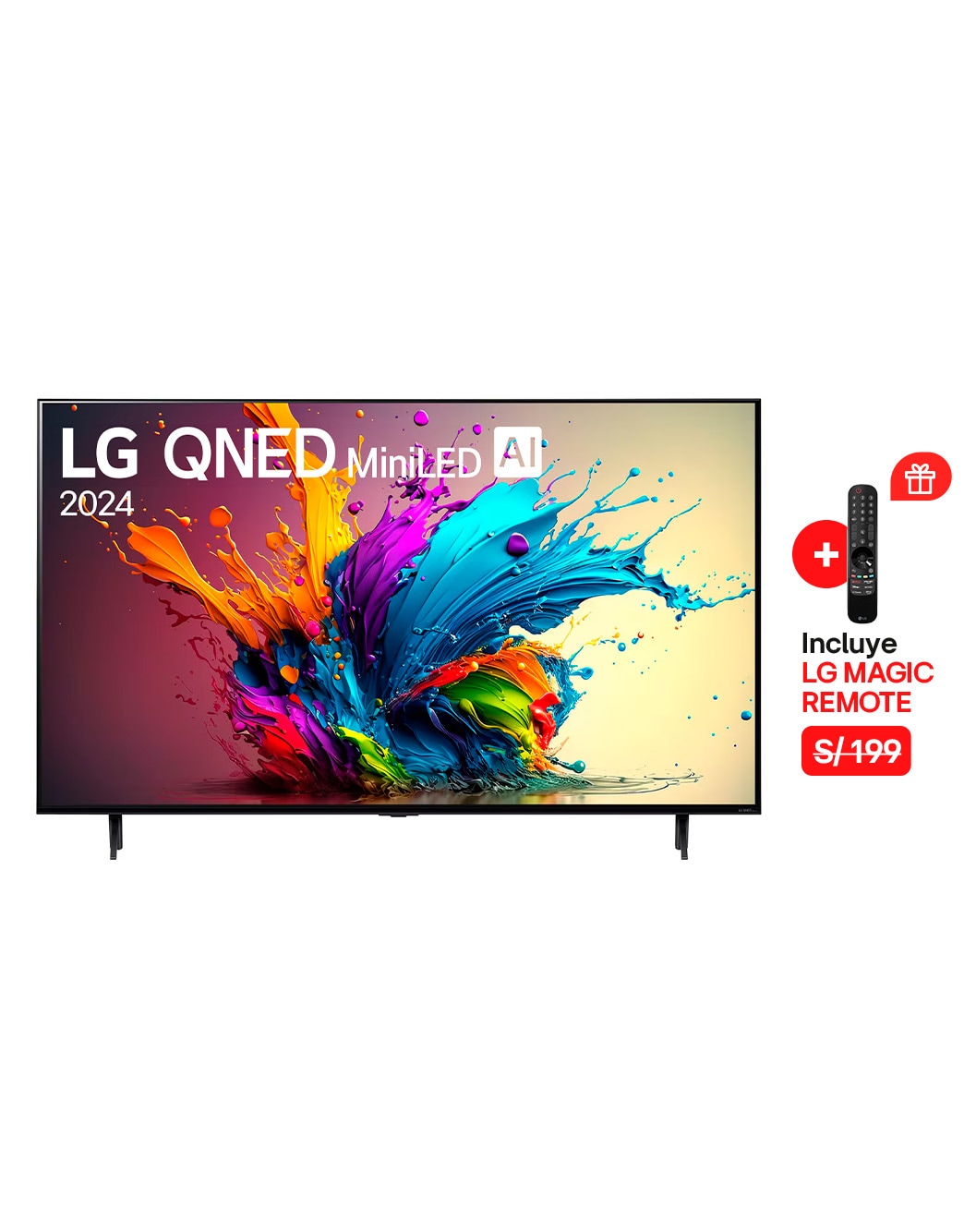 65 Smart TV LG QNED MiniLED AI QNED90 4K de pulgadas 2024 - 65QNED90TSA ...