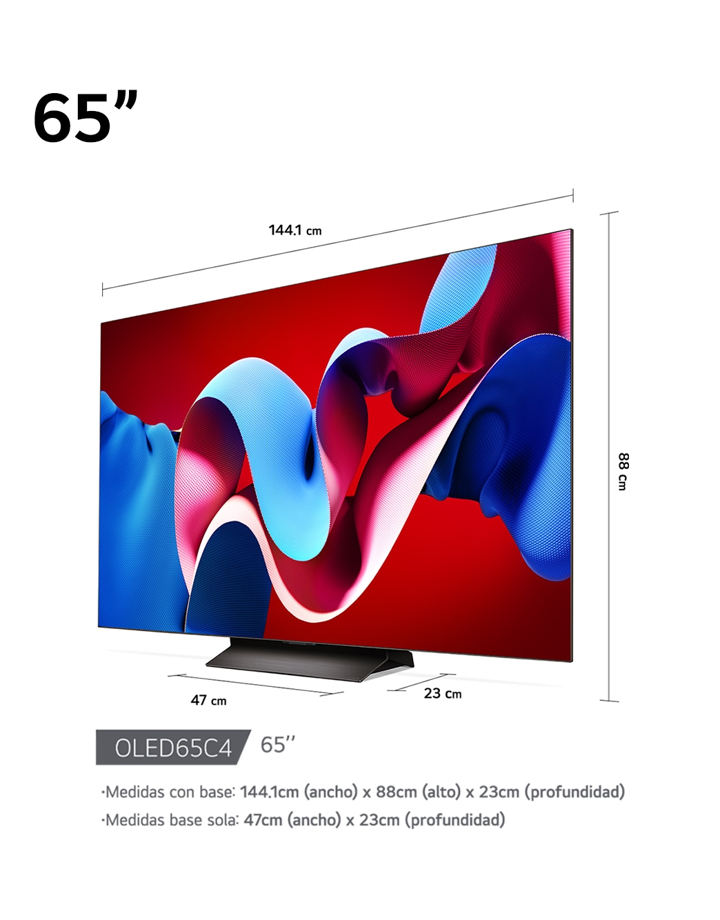 65 Smart TV LG OLED evo AI C4 4K de pulgadas 2024 - OLED65C4PSA | LG PE