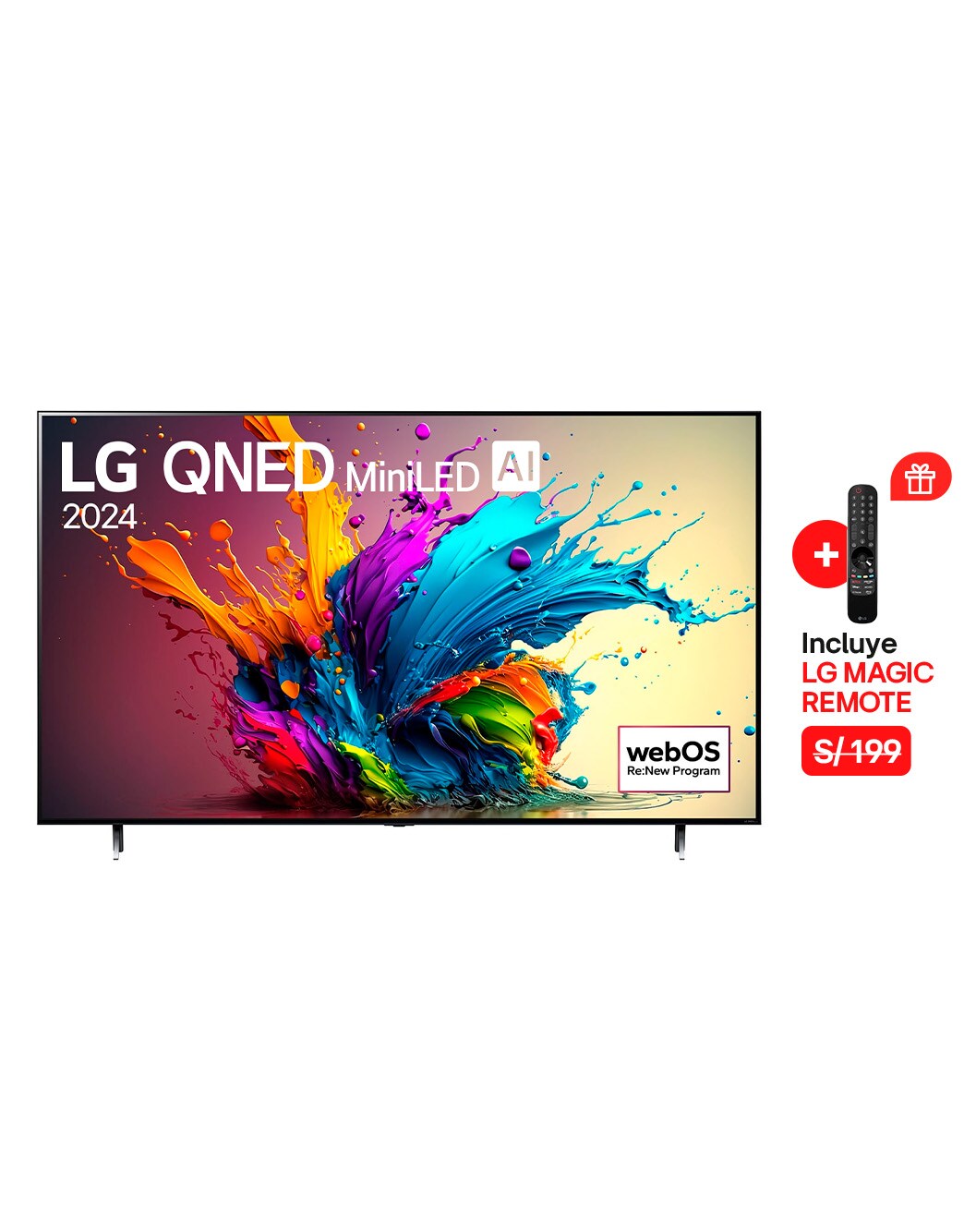 86 Smart TV LG QNED MiniLED AI QNED90 4K de pulgadas 2024 - 86QNED90TSA ...