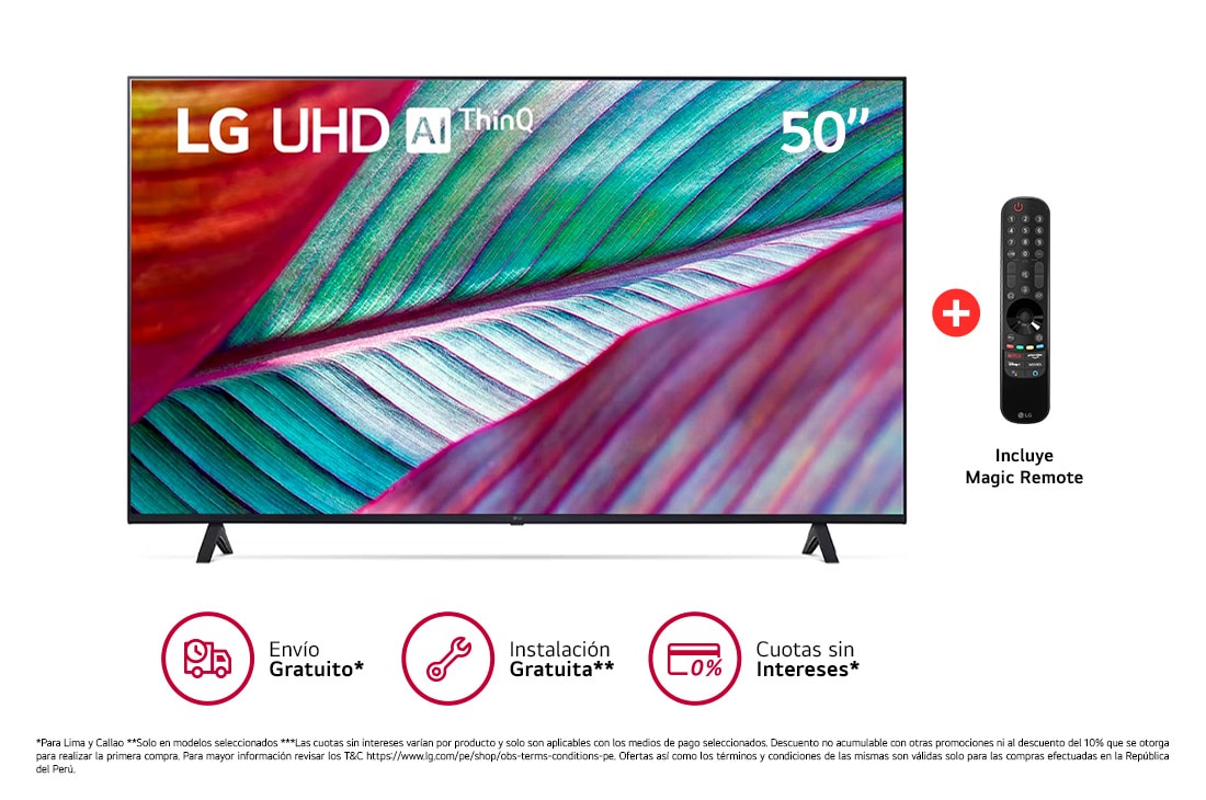LG UHD 50" UR8750 4K Smart TV con ThinQ AI (Inteligencia Artificial), 4K Procesador Inteligente ...