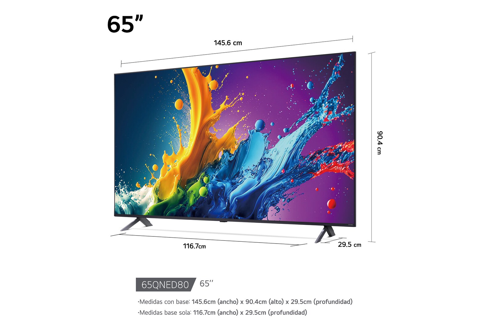 65 Smart TV LG QNED AI QNED80 4K de pulgadas 2024 - 65QNED80TSA | LG PE