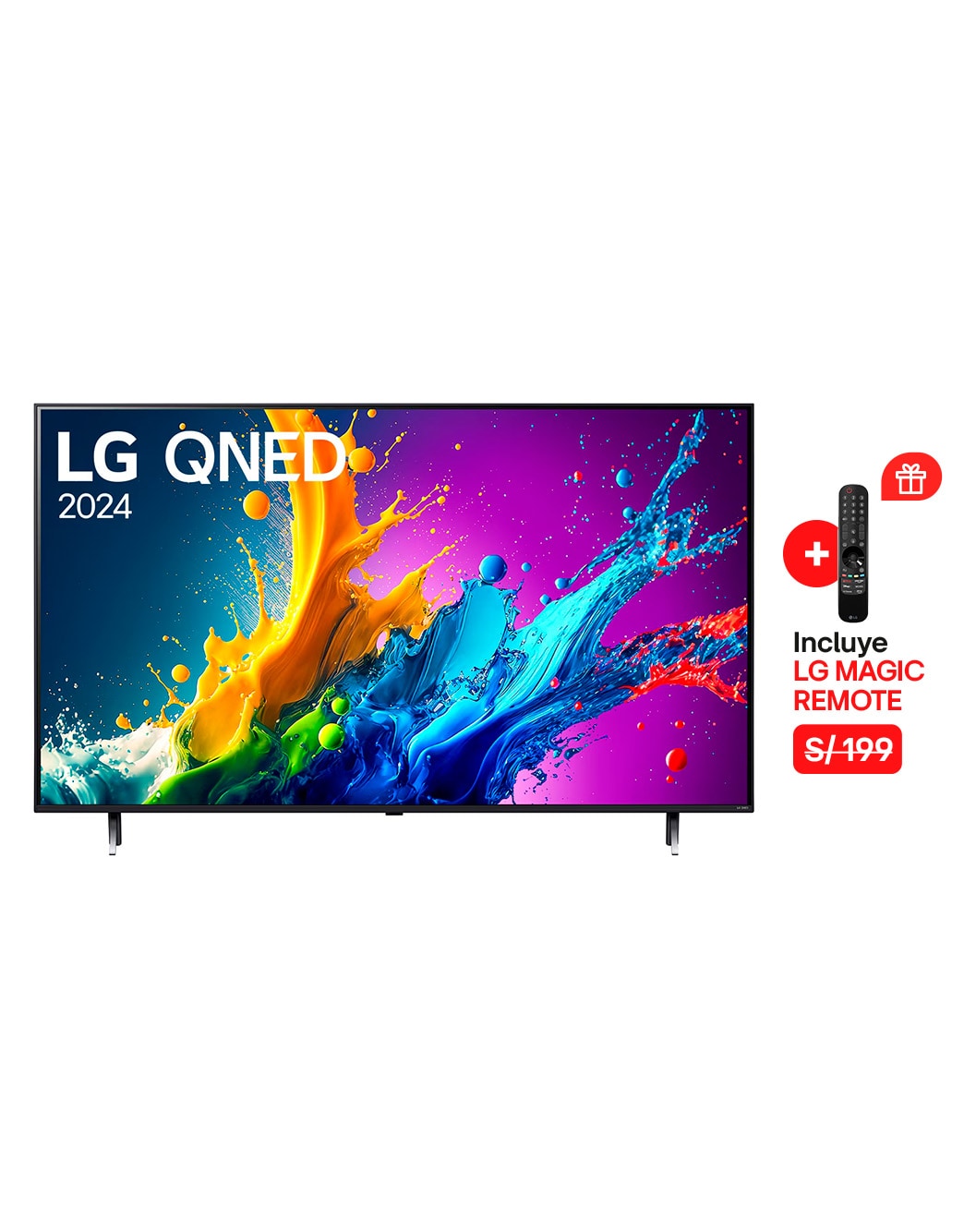 65 Smart TV LG QNED AI QNED80 4K de pulgadas 2024 - 65QNED80TSA | LG PE