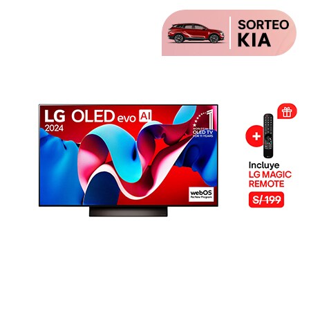 48 Smart TV LG OLED evo AI C4 4K de pulgadas 2024 - OLED48C4PSA | LG PE