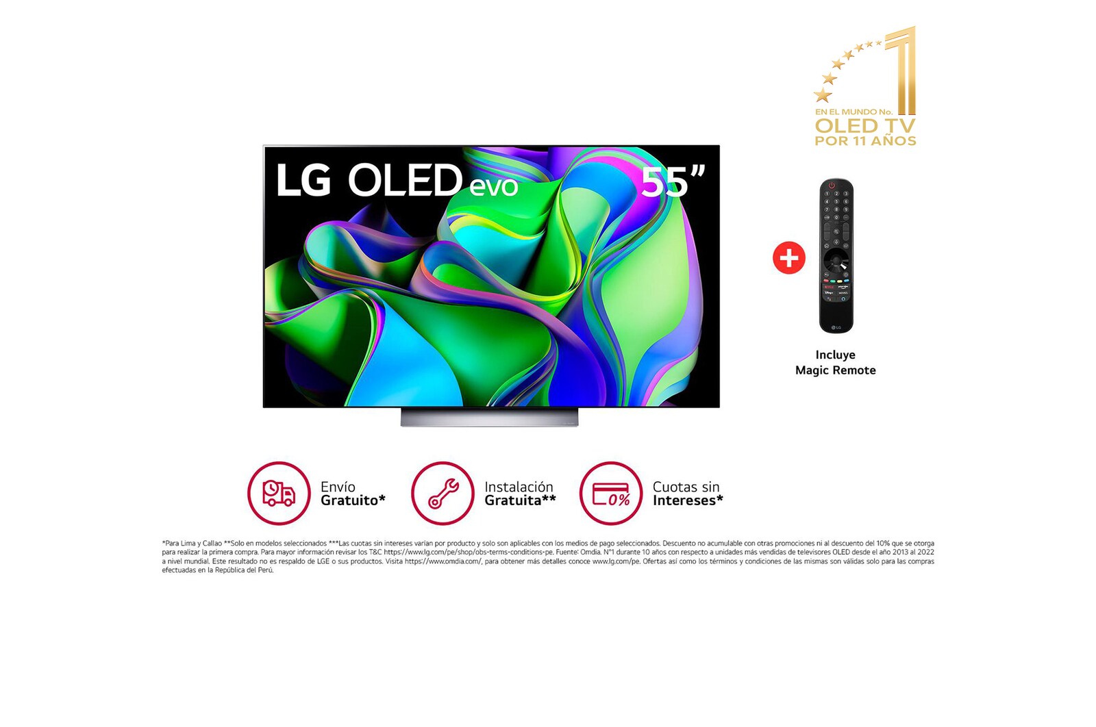 LG OLED evo 55" C3 4K Smart TV con ThinQ AI (Inteligencia Artificial ...